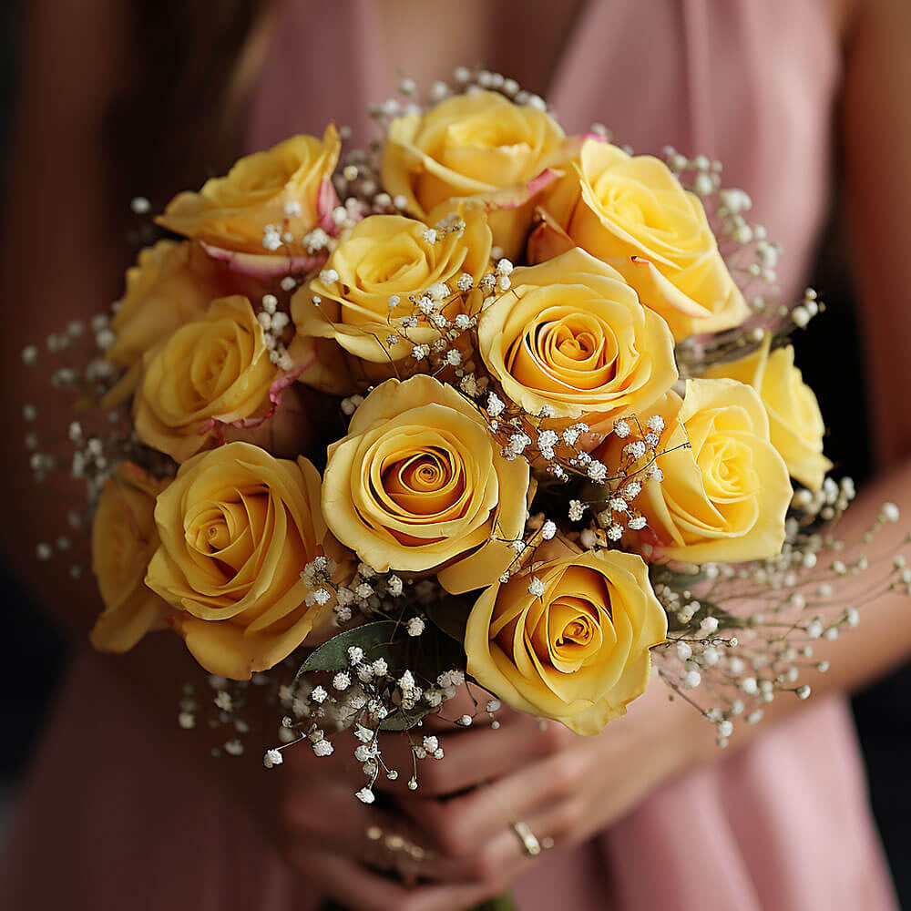 Fresh Luxury Yellow Rose Bouquet - Devi Flowers, fresh flowers, bridal ...